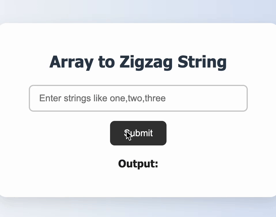 Array to Zigzag String Converter | Frontend Interview Question | NamasteDev